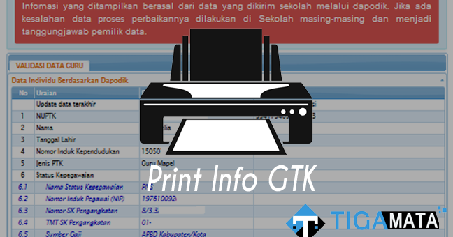 Cara Print atau Simpan Info GTK yang Baik dan Benar