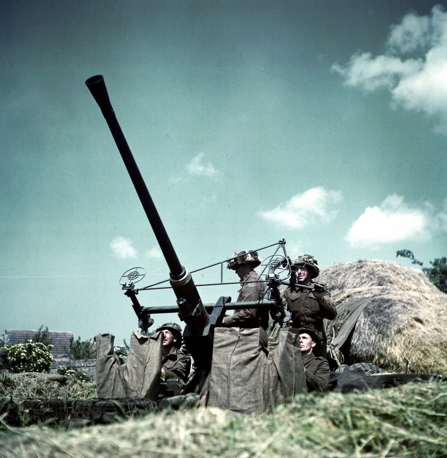 World War II in Color: Canadian Anti-Aircraft Gun Crew at Normandy