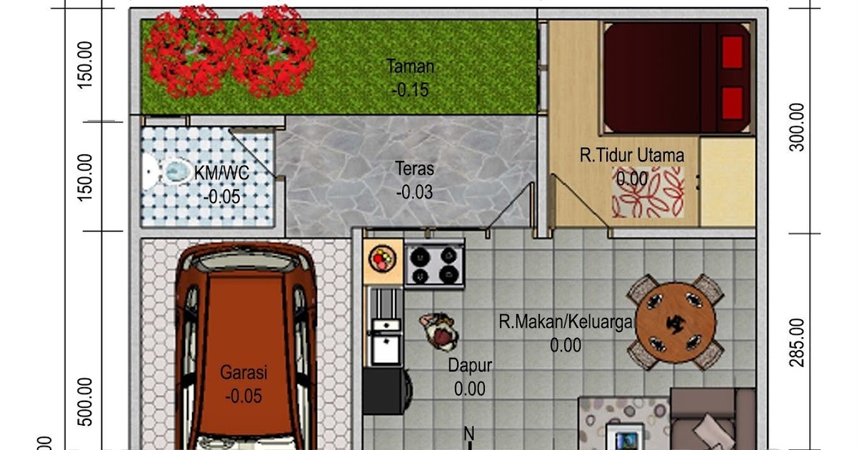 Contoh Denah Rumah Masuk 2 Mobil Menarik | ZONABUZZ