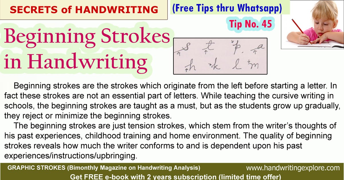 Handwriting Analysis: Beginning Strokes in Handwriting