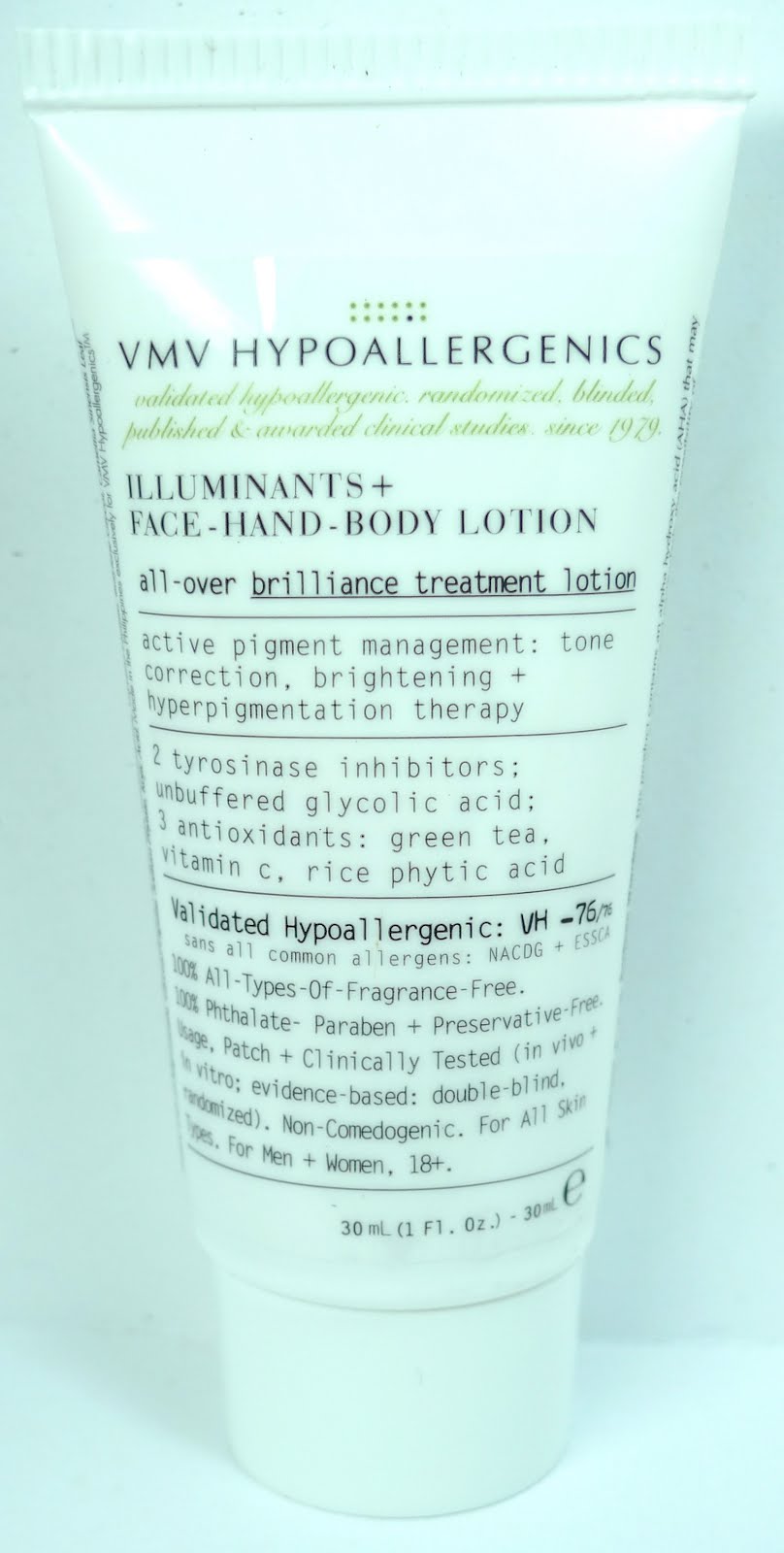 BRILLIANT: VMV Hypoallergenics Illuminants Face-Hand-Body Cream Review