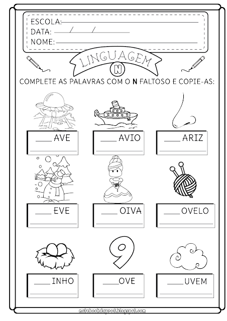 Atividades Letra N - N Inicial