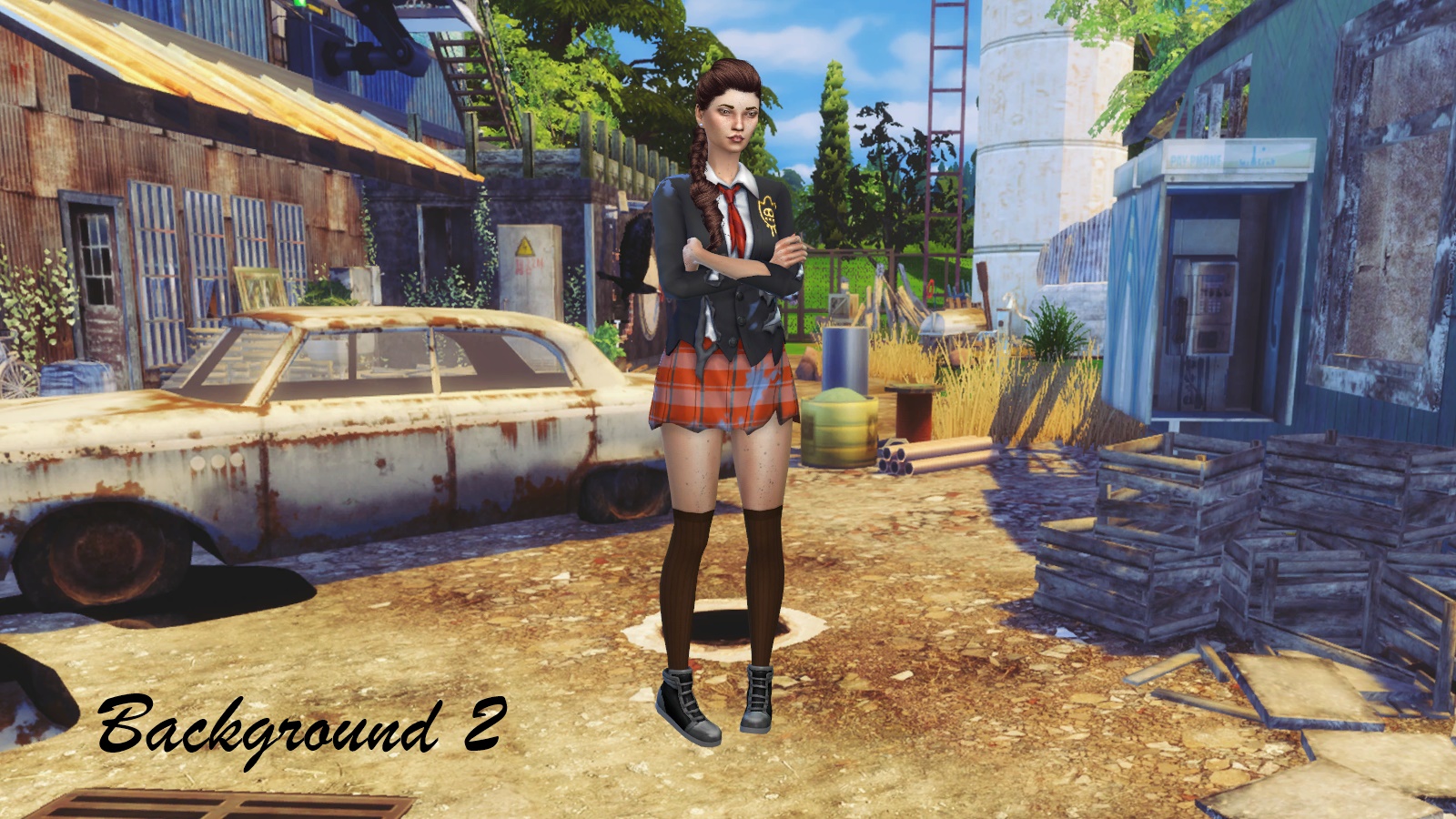 Annett's Sims 4 Welt: CAS Backgrounds - Post Apocalyptic Life (Frau Engel)