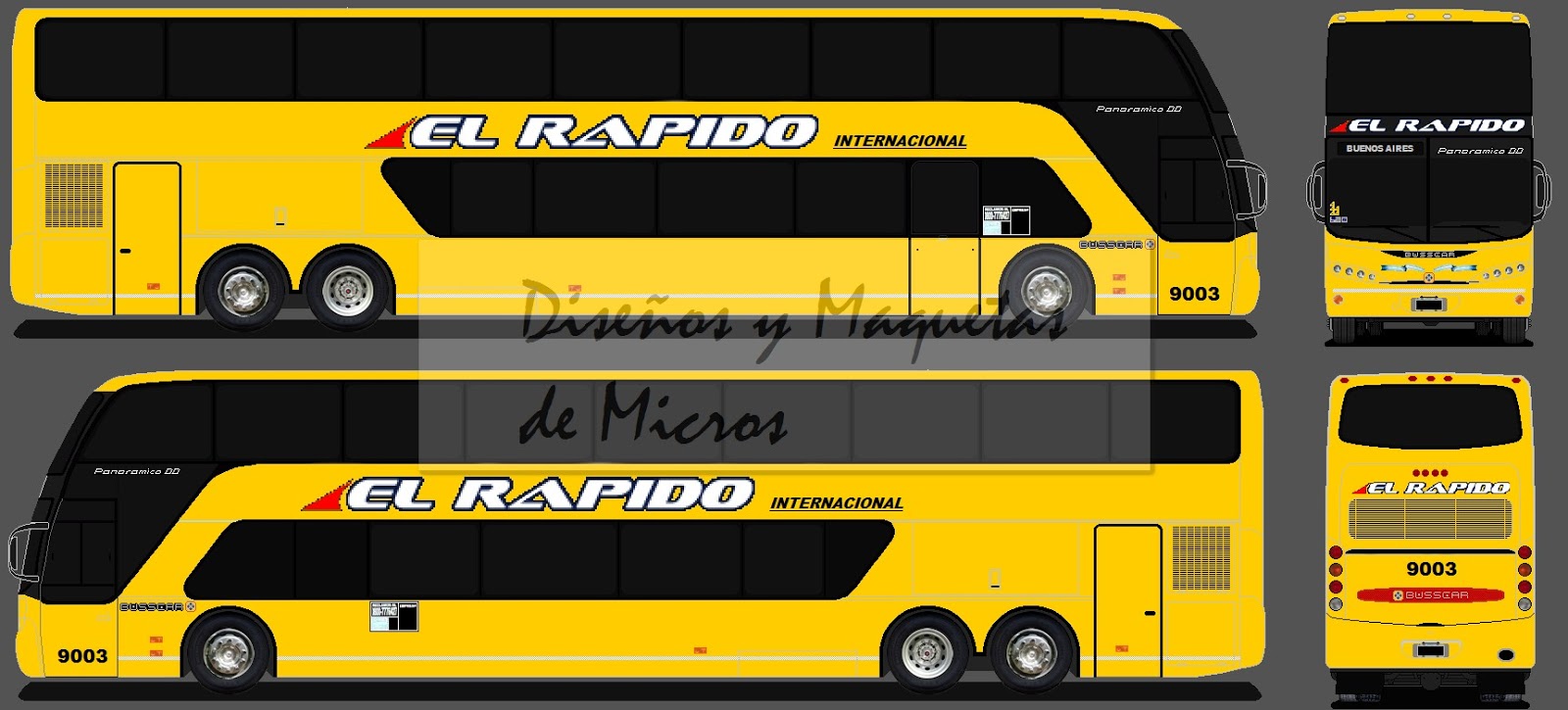 Diseños y Maquetas de Micros: Busscar Panoramico DD El Rapido Internacional