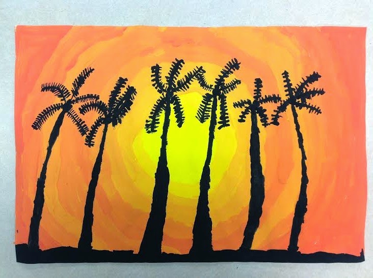 Miss Young's Art Room: 4th Grade Sunsets with Palm Trees