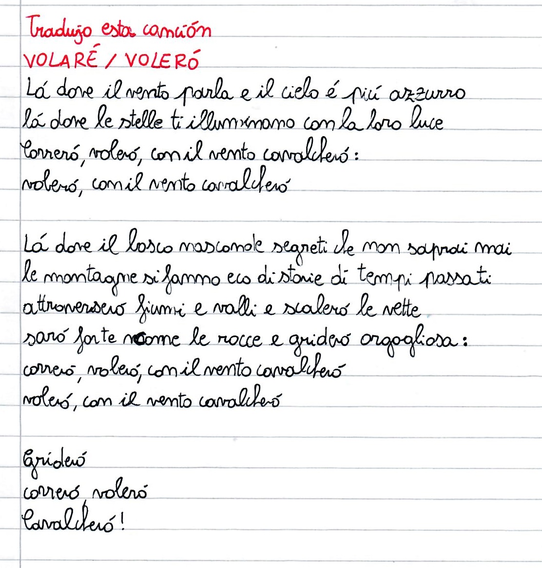 Studiamando liberamente: La canción de Abril: Volaré