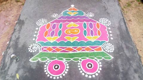 TELUGU WEB WORLD: COLOURFUL RADHAM - CHARIOT MUGGU KOLAM