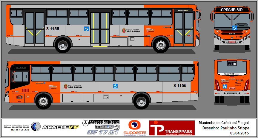 Desenhos de Ônibus do Paul Stippe: Transppass > Viação Castro