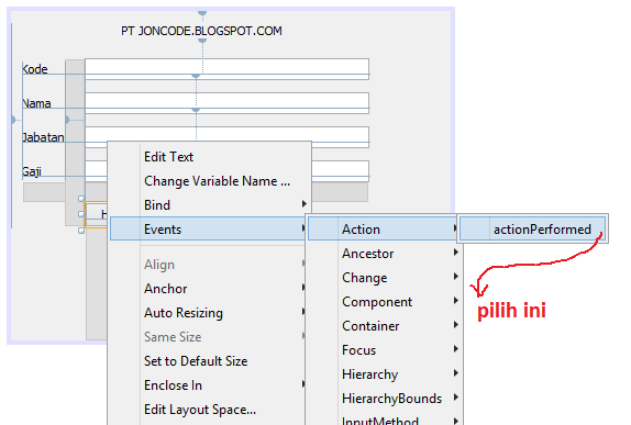 JAVA NETBEANS – CARA MEMBUAT FORM DENGAN TOMBOL HAPUS DAN TOMBOL KELUAR ~ JONCODE