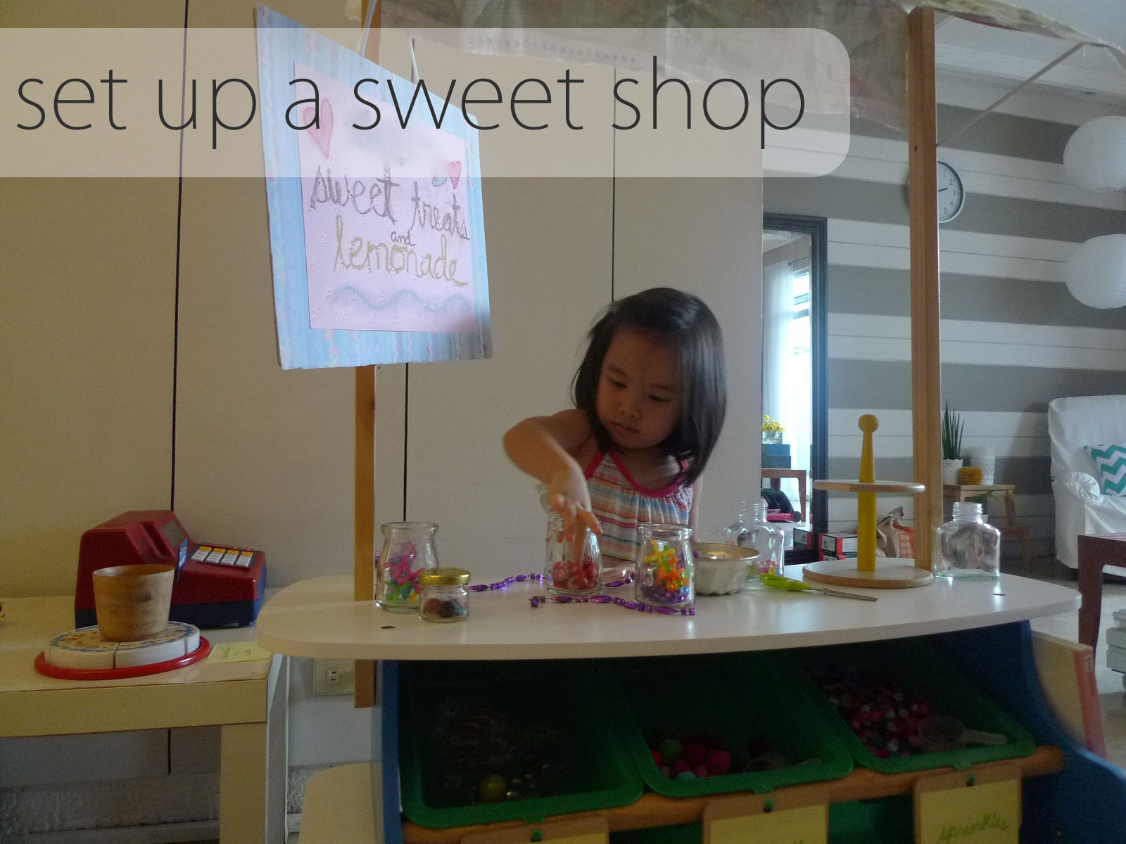 DIY Corporate Mom: Weekend Play: Sweet Shop Set-up