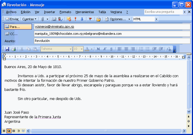 NAVEGAS Y UTILIZAS LOS RECURSOS DE LA RED: PARTES DE UN CORREO ELECTRÓNICO