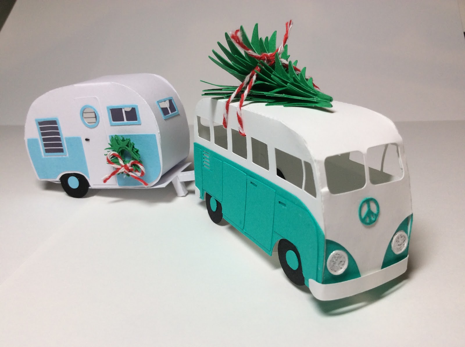 Papercrafts and other fun things: Peace Van with a Miniature Travel Trailer