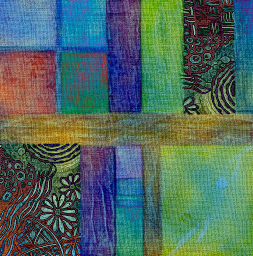 Lorrainas Art Gallery: Square collage with zentangle