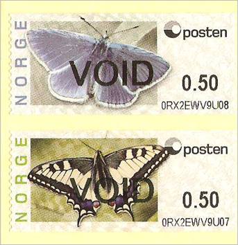 ATM NORGE - NORSKE AUTOMATFRIMERKER