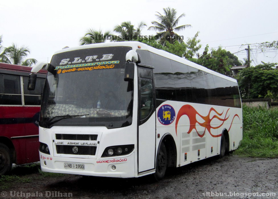 SLTB buses - ශ්‍රී ලංගම බස්: Ashok Leyland Viking AC Luxury bus from SLTB Polonnaruwa depot