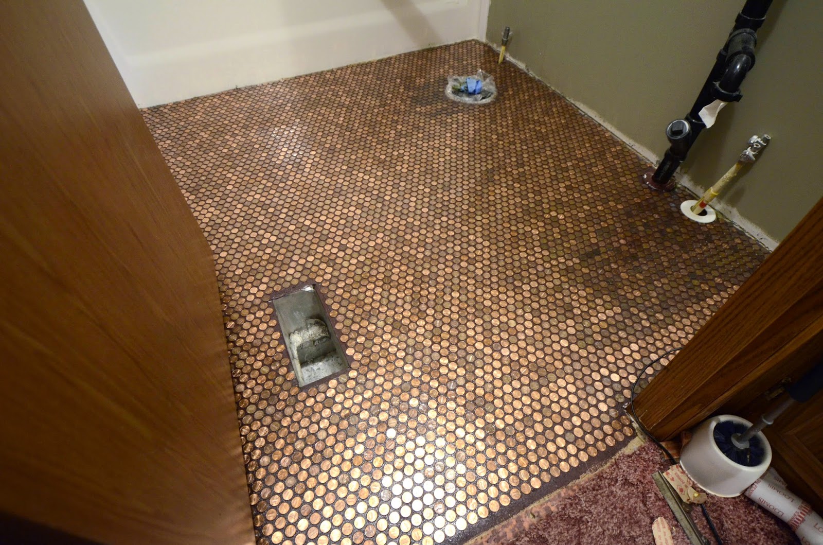 Bathroom Renovation with Penny Floor! | Journey to Eve