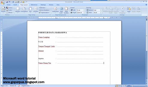 Pengertian dan Cara Membuat Biodata di Microsoft Word