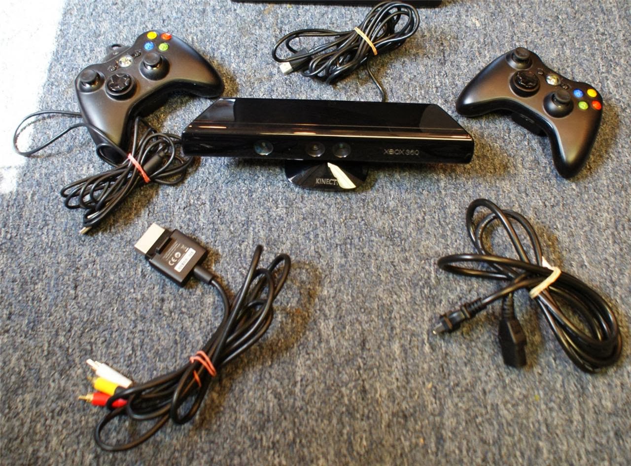 XBOX 360 S CONSOLE MODEL 1439 4GB GAMING SYSTEM WITH KINECT ~ Gold ...