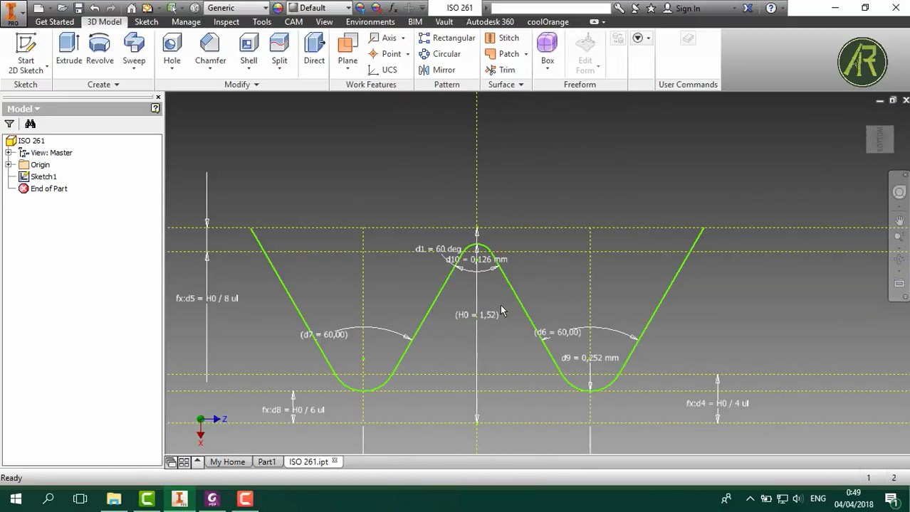 Tips Gampang Menggambar Ulir Baut Pada Inventor Professional Memakai ...