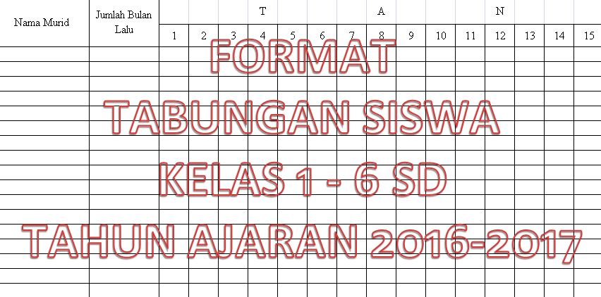 Contoh Format Pembukuan Tabungan Siswa Sekolah Kelas 1 - 6 Tahun Ajaran ...