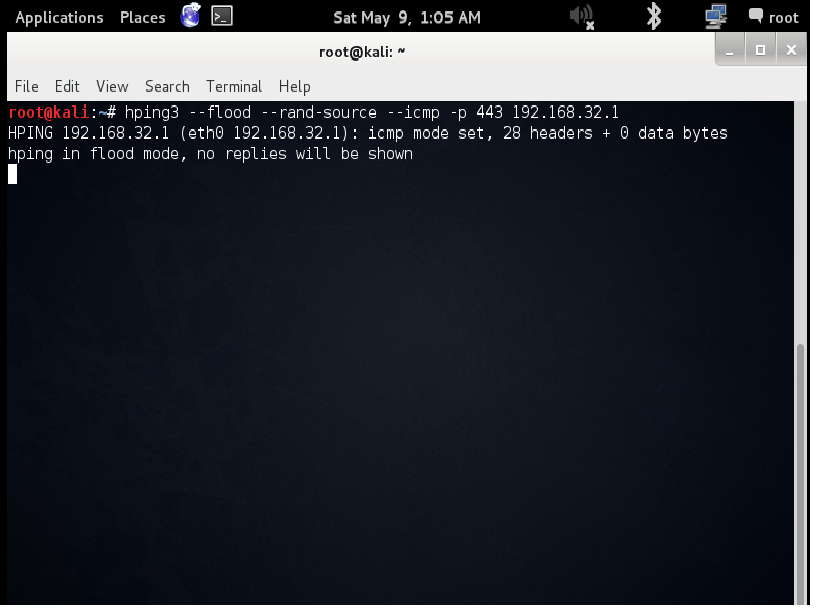 DOS Attack By Hping 3 Tool.