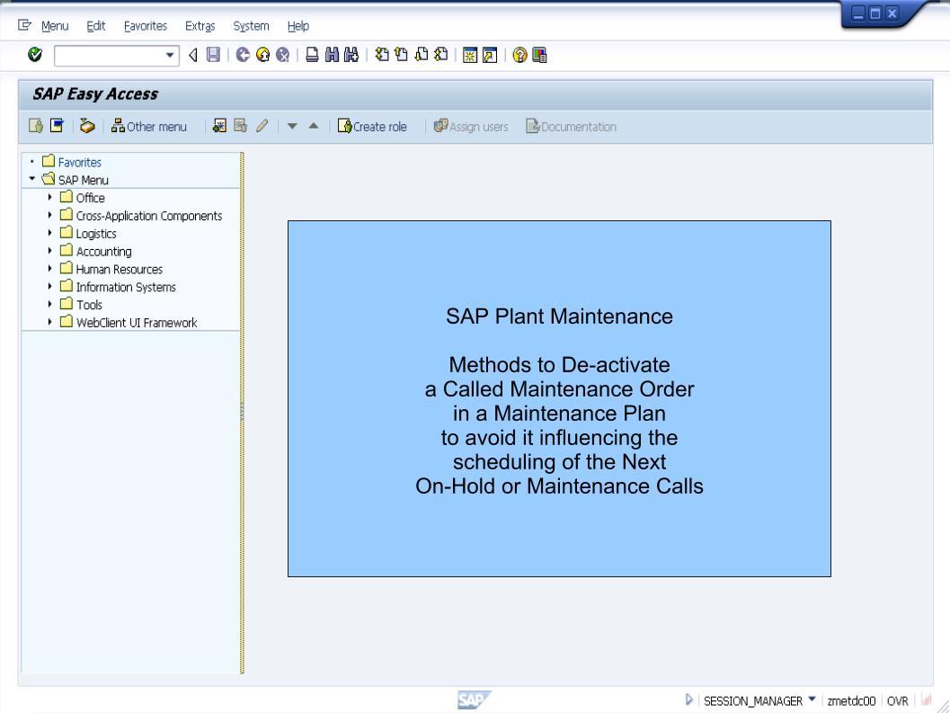 SAP Froggy s SAP Sharing PM Preventive Maintenance De activate SAP Froggy s SAP Sharing PM Preventive Maintenance De activate