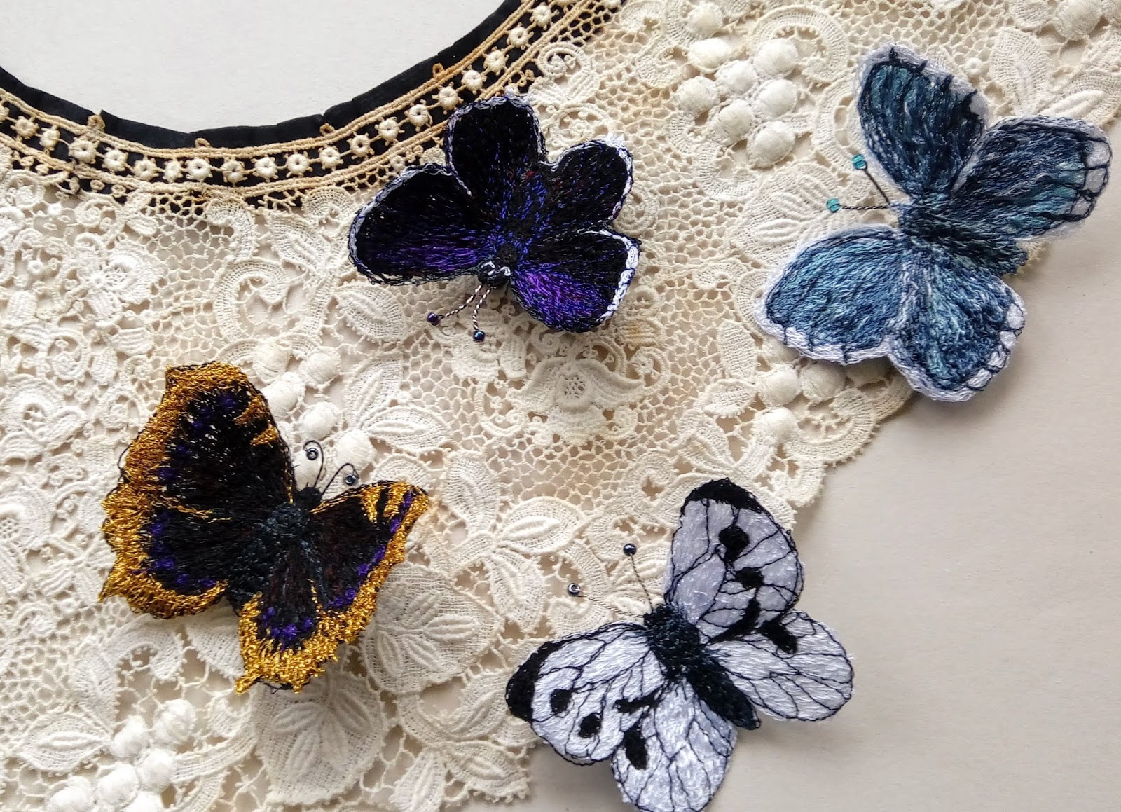 Delicate Stitches: Flutter by, Butterfly: Dissolving Fabric and Machine ...