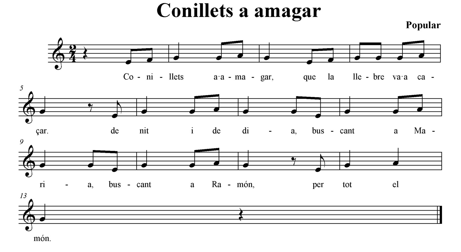 Música CEIP Serra Gelada: Conillets a amagar!!