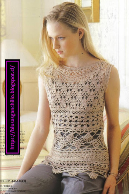 Blusa crochet calada - Solo Blusas de Ganchillo