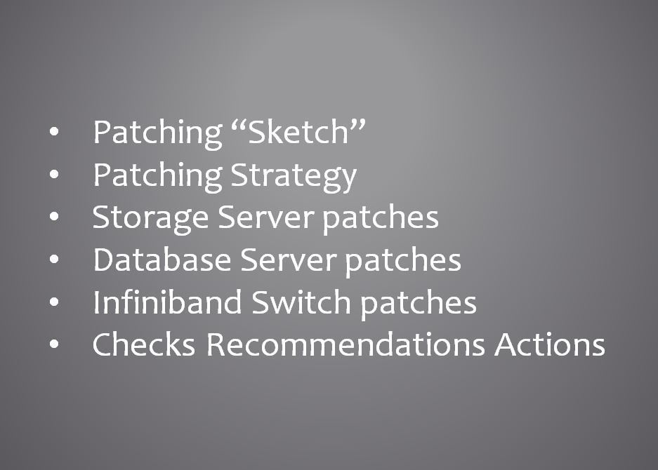 Oracle Database Exadata Patching Patching Strategy Storage Server Patches Database Server