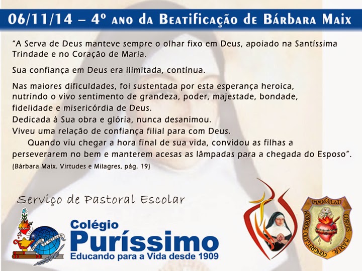 Bem-Aventurada Bárbara Maix: 4 anos da Beatificação de Bárbara Maix