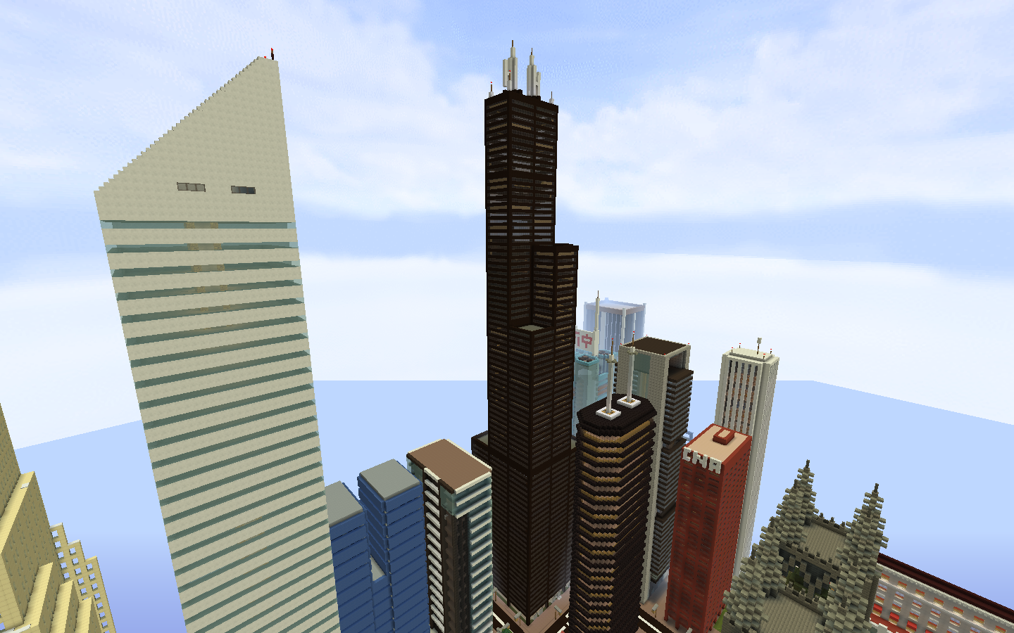 Replica Minecraft del Willis/Sears Tower, Chicago, Estados Unidos.