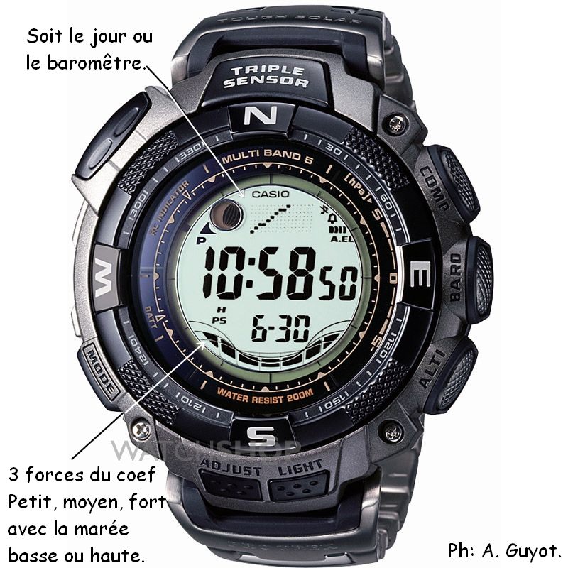 reglage montre casio radio pilotee