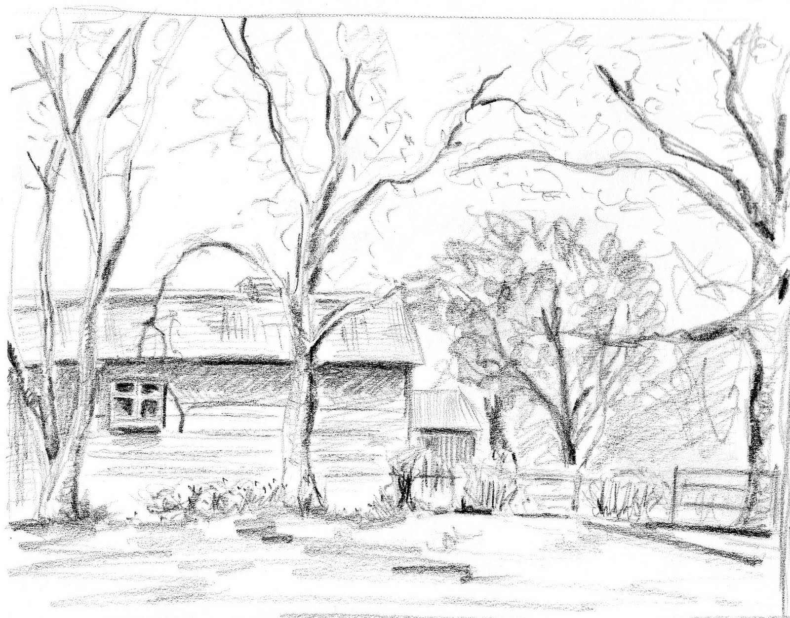 Karen's Art Blog: Project- Landscape drawing