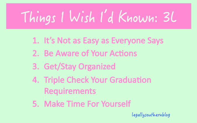 Legally Southern: Things I Wish I'd Known: 3L