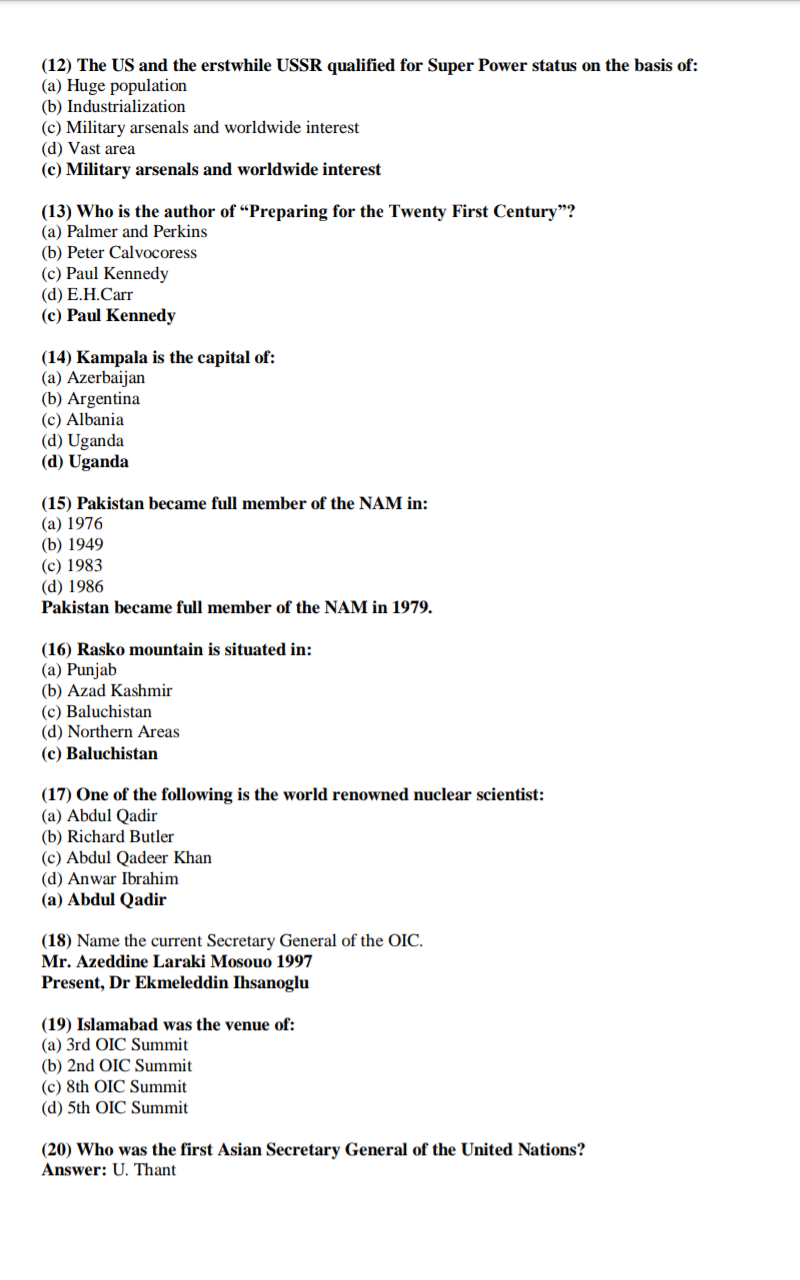 CSS All past papers 1971 to 2018: CSS International Relations Solved ... CSS All past papers 1971 to 2018: CSS International Relations Solved ...