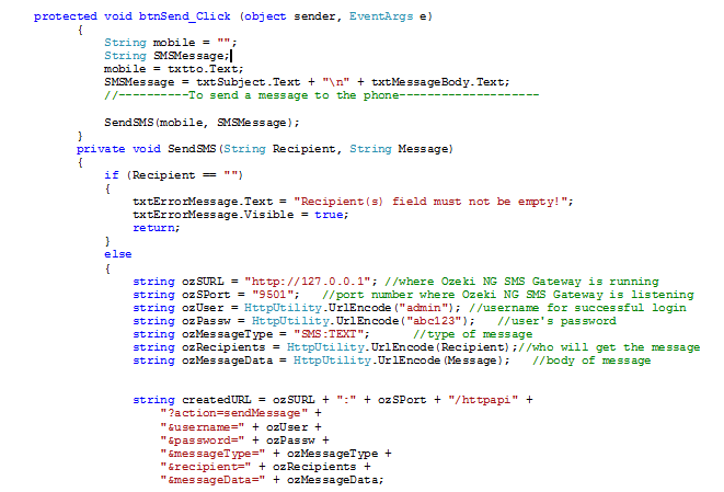 IT Book: Sending SMS using ASP.NET (C#) through HTTP