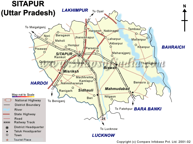 Top Tourist Place India : Map of Uttar Pradesh