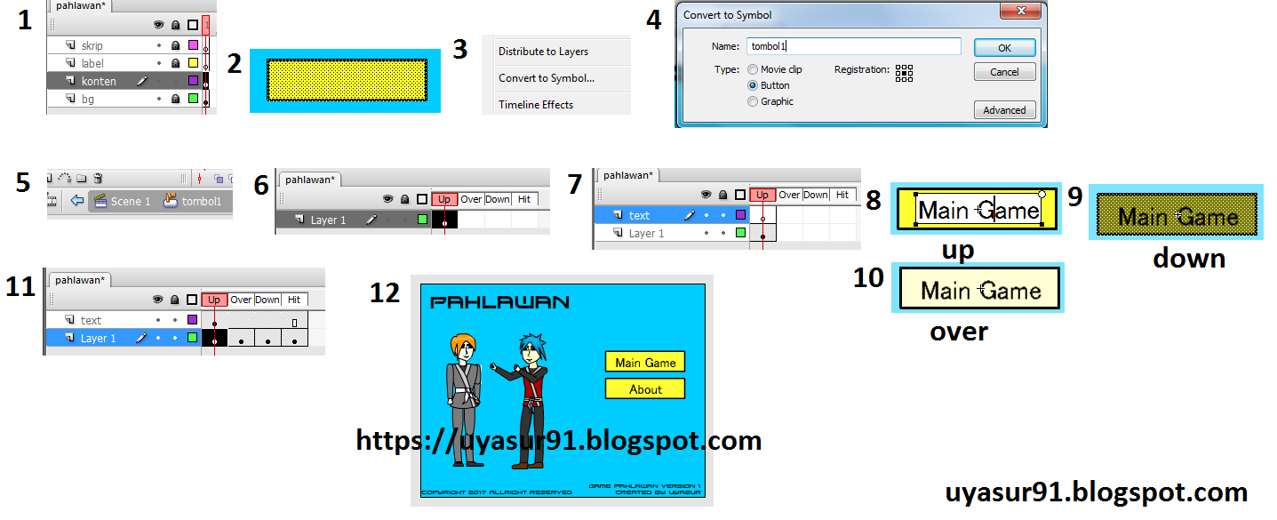 Membuat tampilan utama game 2d part 1 : Uya Sur 91