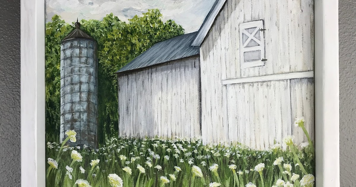 BrendaCalvertArt: White Barn Painting