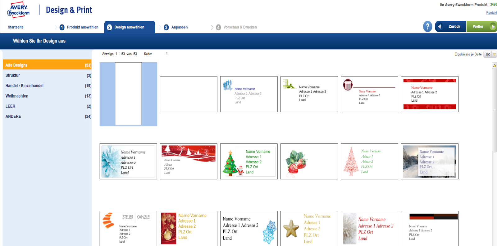 Liandas Fascination: Avery Zweckform Universal Etiketten 3490