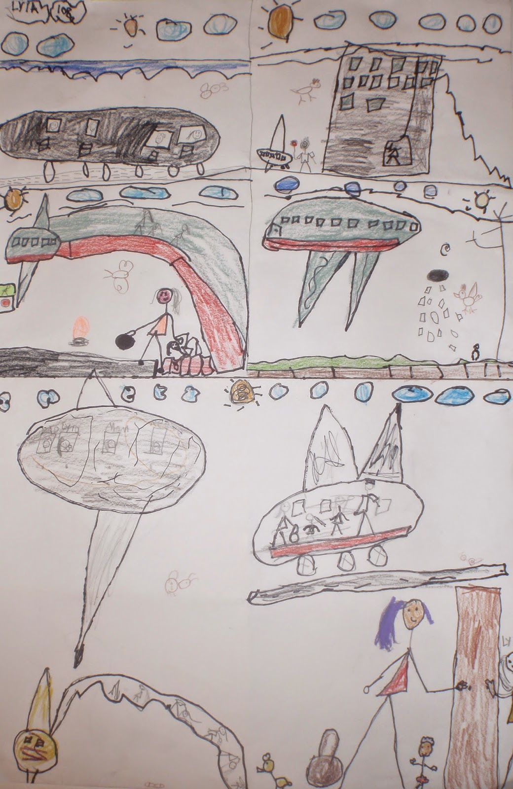 Burr Elementary Art: Kindergarten 8-Panel Comics