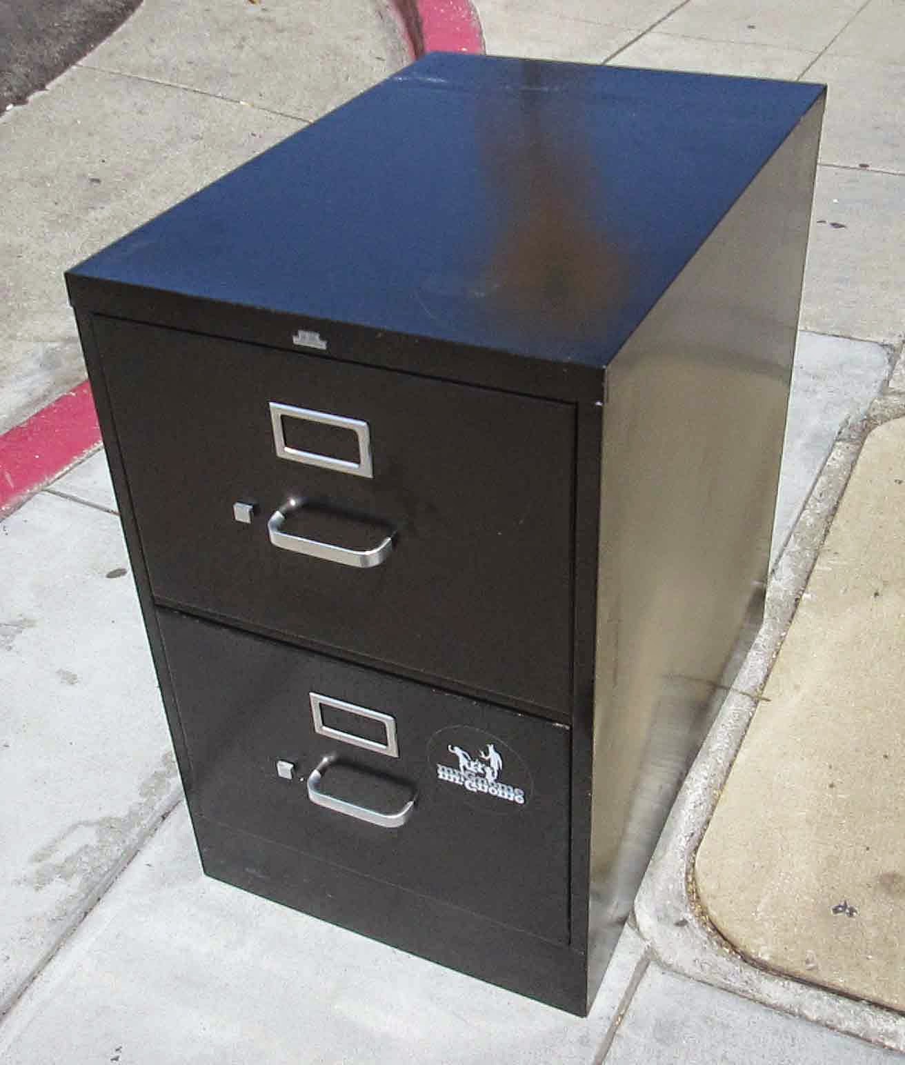 UHURU FURNITURE & COLLECTIBLES: SOLD 2-Drawer Black Filing Cabinet - $20