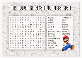 My Super Mario Boy: Super Mario Printable Word Searches