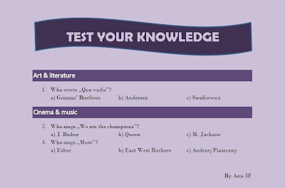 English for students: TEST YOUR KNOWLEDGE - quizes by 3F part1