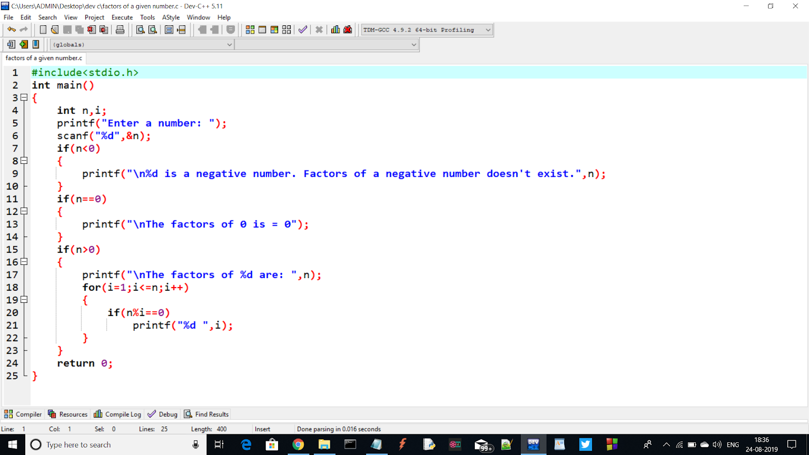 C program To Find The Factors Of A Number C program To Find The Factors Of A Number