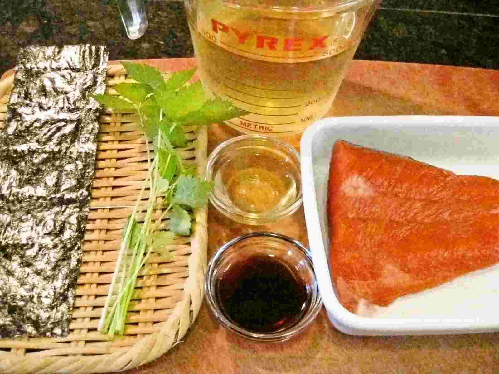 Recipes for Tom: Sakechazuke (dashi) / rice with grilled salted salmon ...