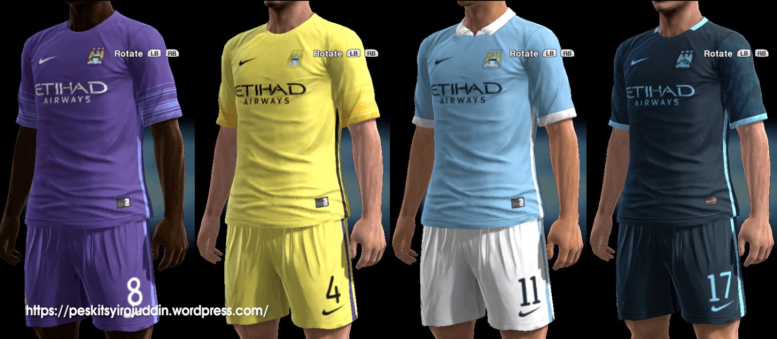 pes-modif: PES 2013 Manchester City kits 2015-2016 by Syirojuddin