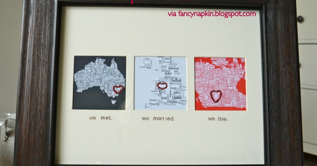 Fancy Napkin: .diy: the map love frame.