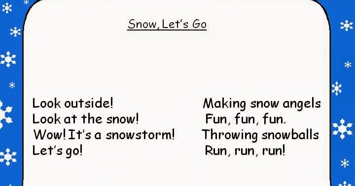 Classroom Freebies Too: Let it Snow with a Poem about Snow!